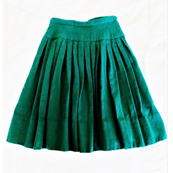 Skirts | Vintage Bernhard Altmann Pure Wool Pleated Skirt Emerald Green ...